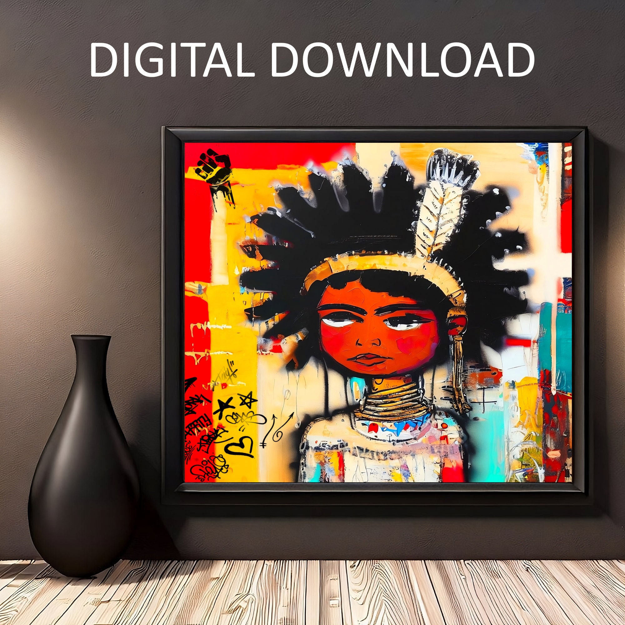 Black Girl Abstract Print Black Girl SVG New Orleans Native Print afro ...