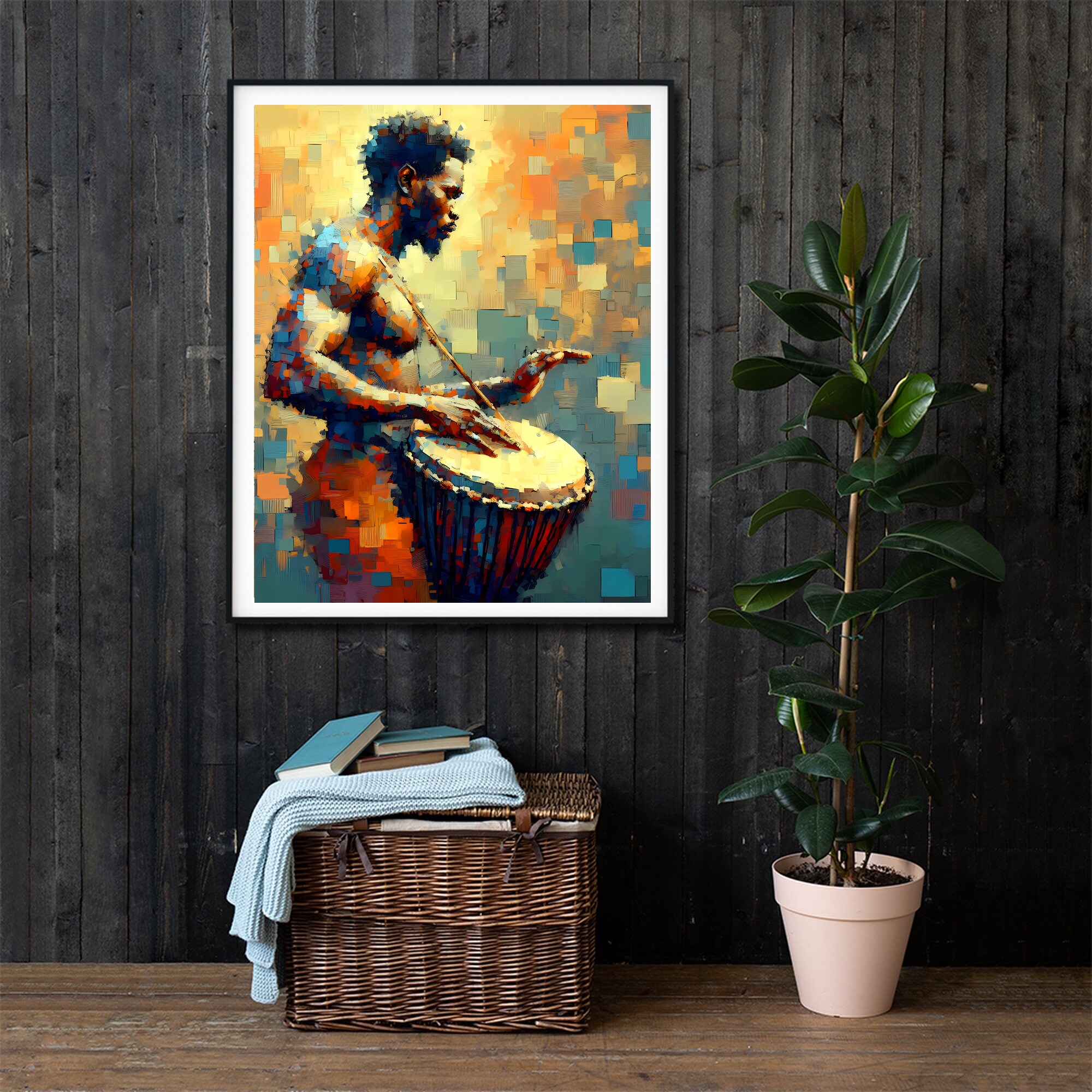 Drum Man Poster | Caribbean Vibe | Bongo Conga Gwoka Music | Afro Wall ...