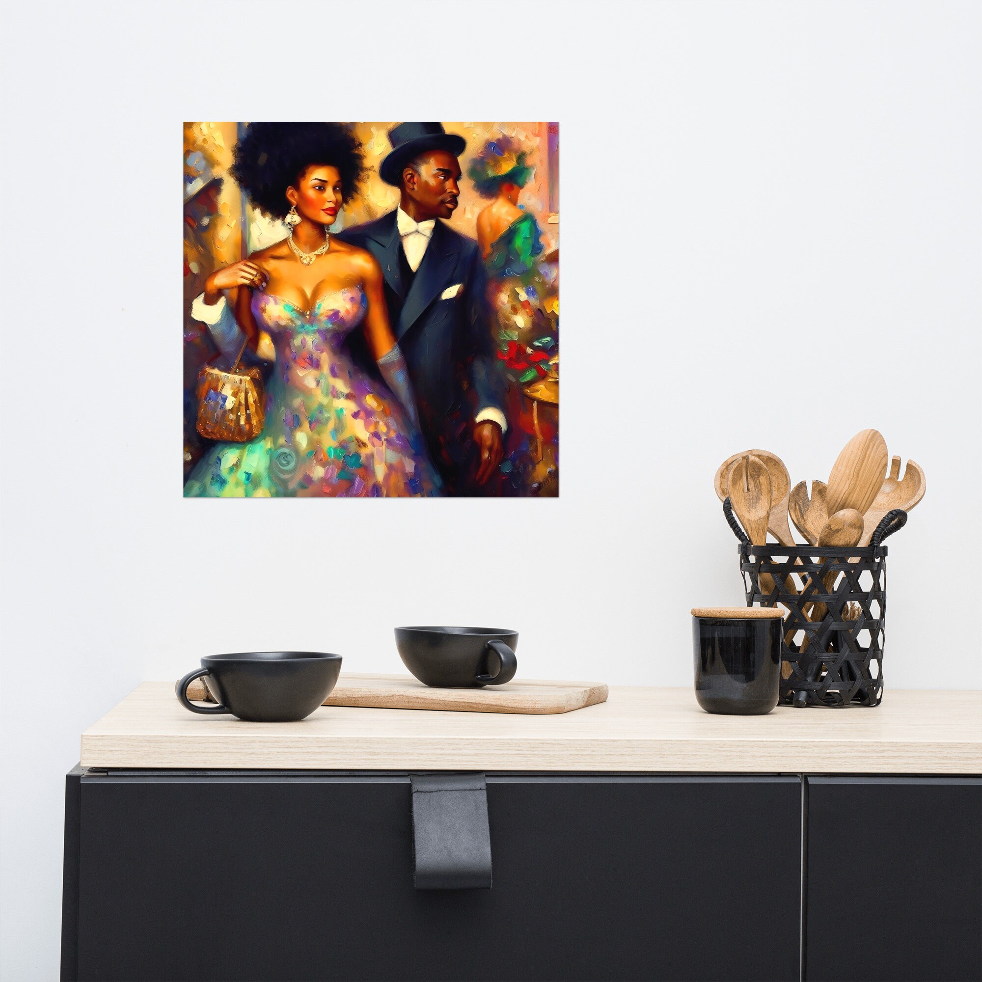 Black Woman Poster Harlem Renaissance Black Couple Art Afro Wall Art ...