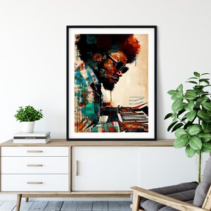 Jazz Player Poster, Blues Music, Pianist Wall Art, Afro Wall Art ...