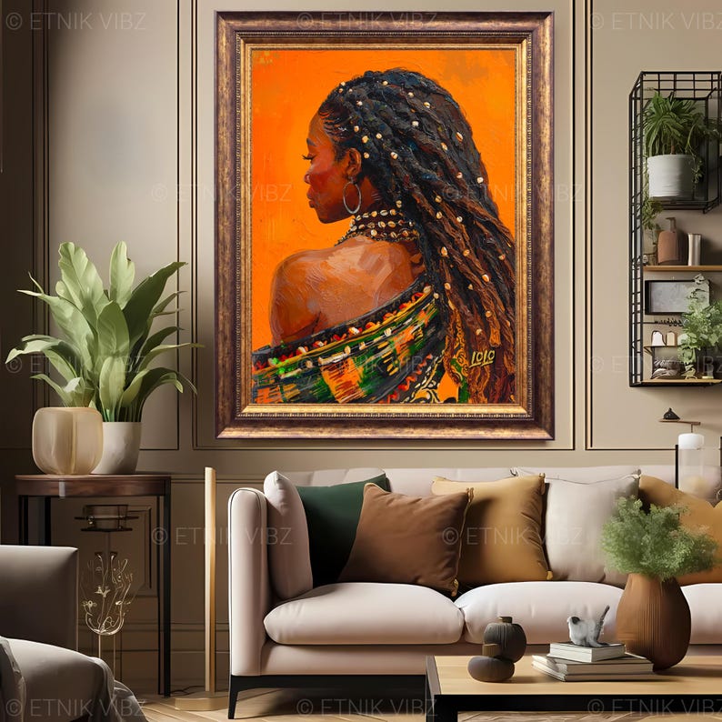 Black Woman Poster, Dreadlocks Hairstyle, Nubian Queen Wall Art, Locks ...