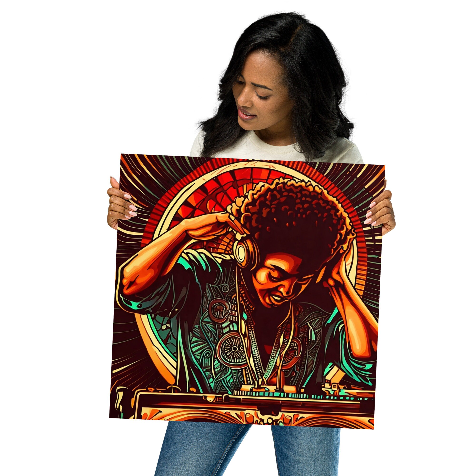 DJ Poster Harlem Renaissance MC Music Afro Wall Art - Etsy