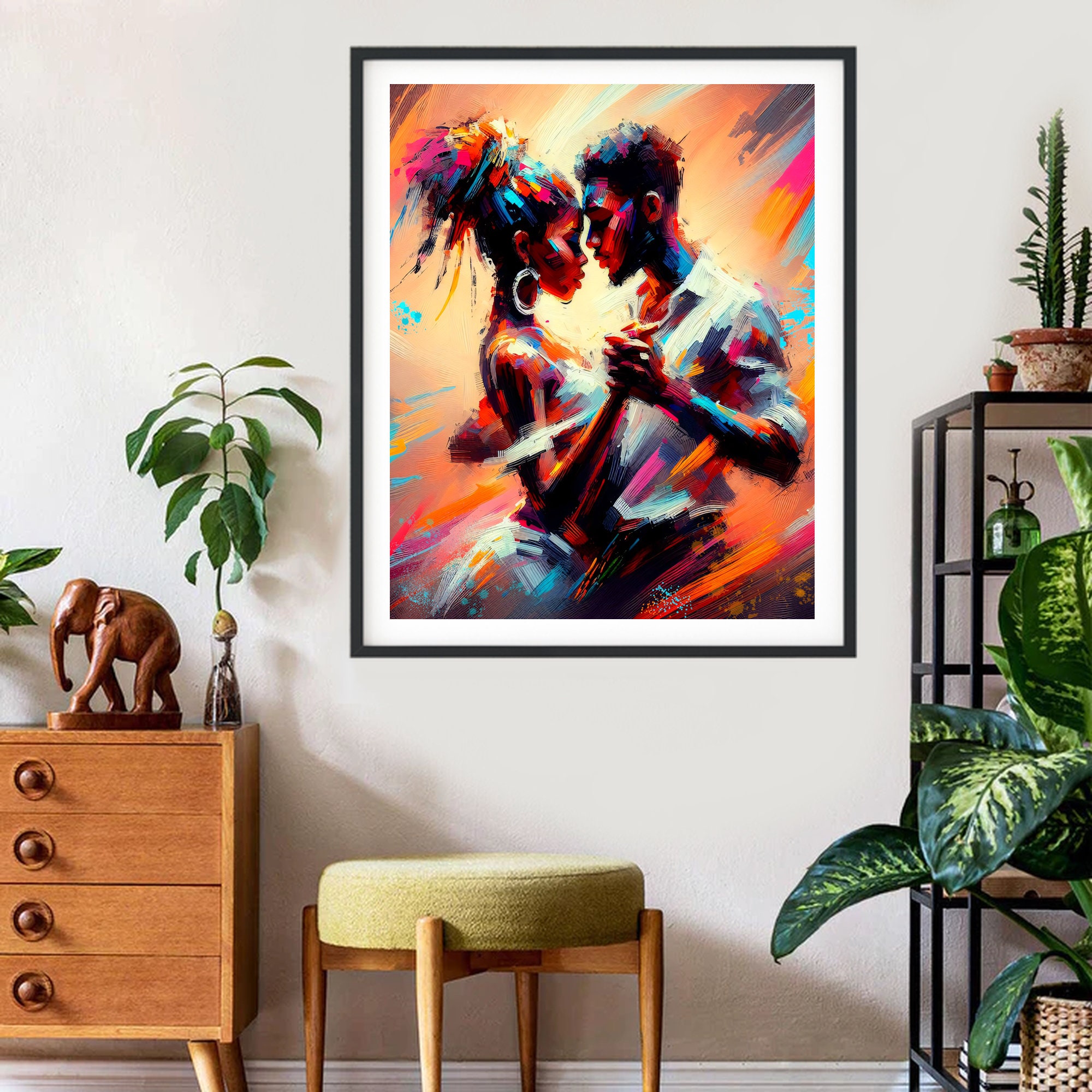 Black Couple Wall Art Poster, Zouk, Kizomba, Salsa, Black Girl Dancer ...