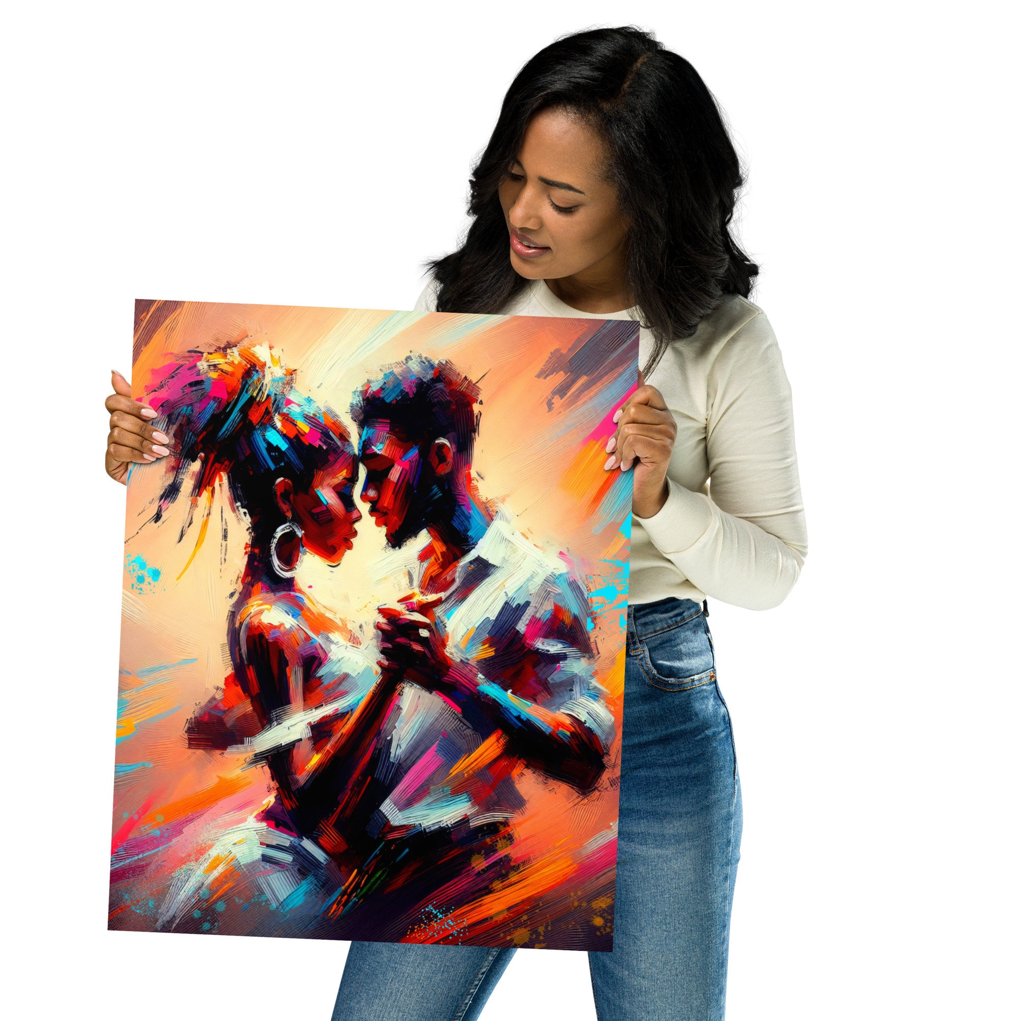 Black Couple Wall Art Poster, Zouk, Kizomba, Salsa, Black Girl Dancer ...
