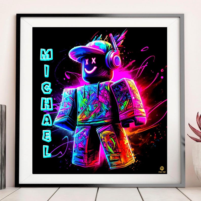 Custom Roblox Birthday Poster | Personalized Gamer Boy Name Print ...