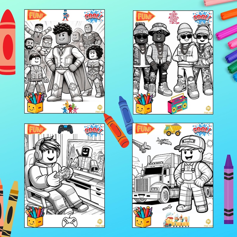 Roblox Coloring Book Gift, School Teacher Project, Roblox PDF, Roblox ...
