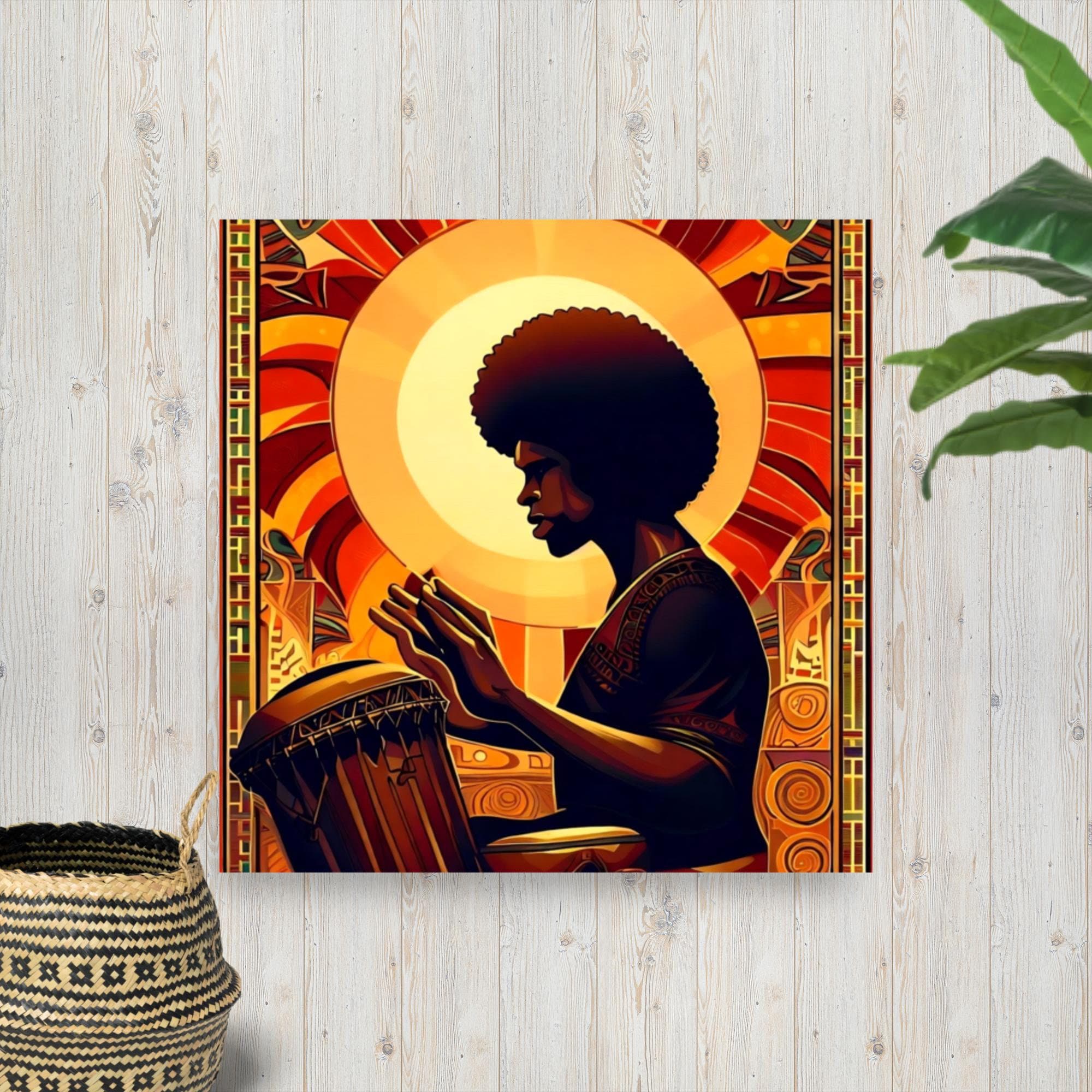Drum Man Caribbean Vibe Bongo Conga Gwoka Music Afro Wall Art african ...