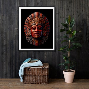 Aztec Carving Museum Poster, Aztec Wall Decor, Pre-columbian ...