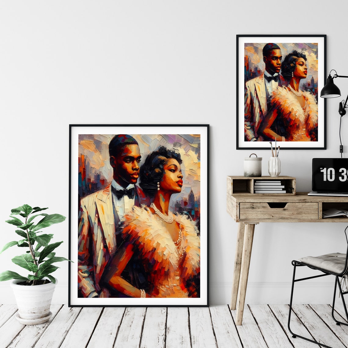 Black Couple Poster Harlem Renaissance Afro Wall Art african American ...