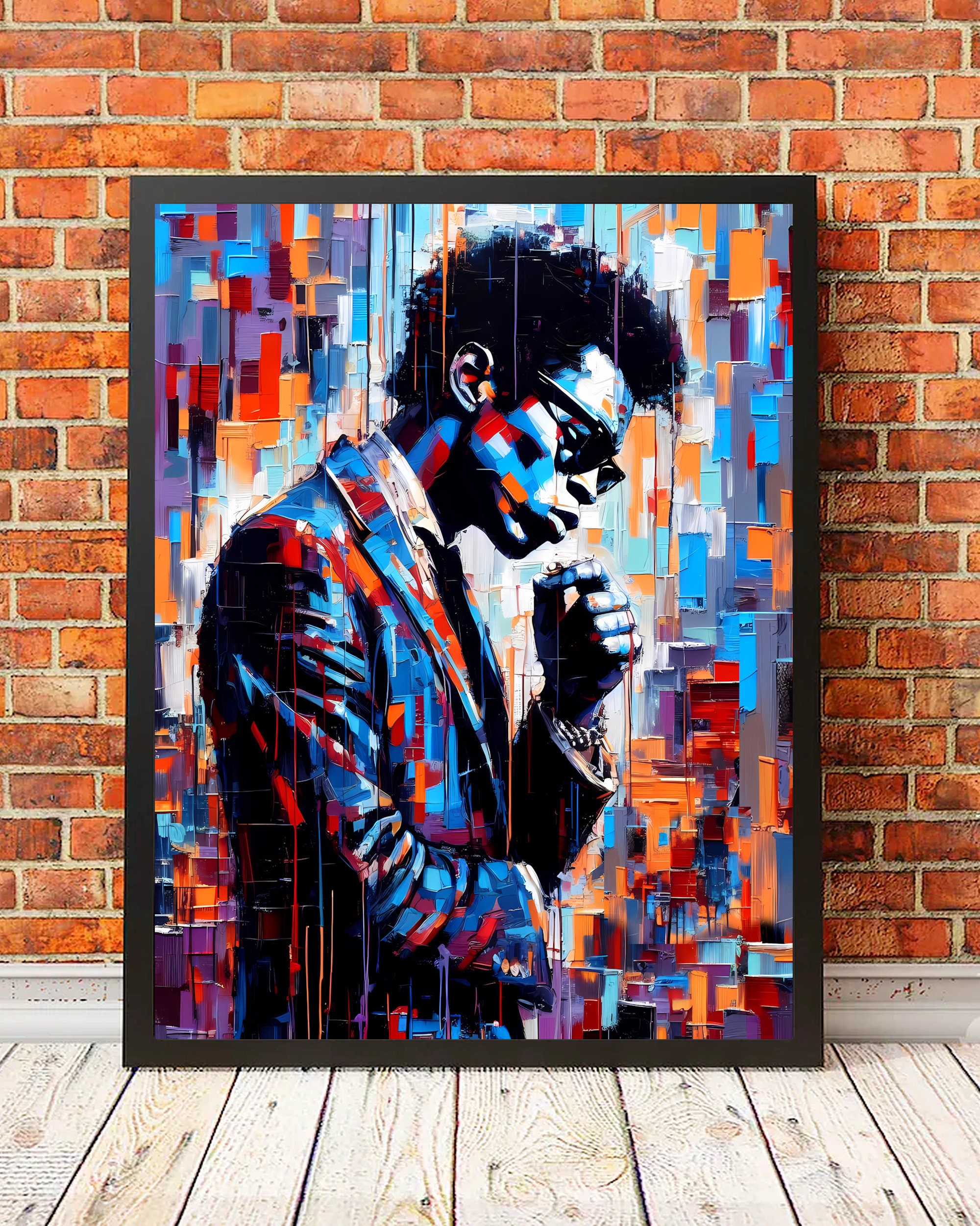 Black Man Wall Art, Urban Abstract Art, Black Man Poster, Afro Wall Art, African American Art ...