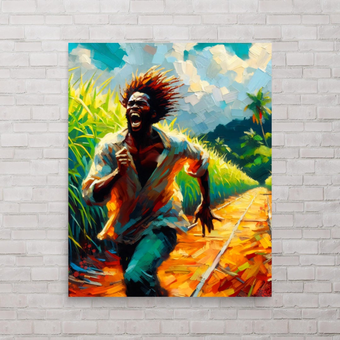 Black Freedom Poster, Caribbean Wall Art, Black Man, Slavery, Afro Wall ...