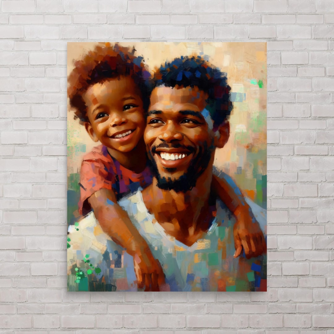 Black Father and Son Wall Art | Black Man Poster | Black Love | Black ...