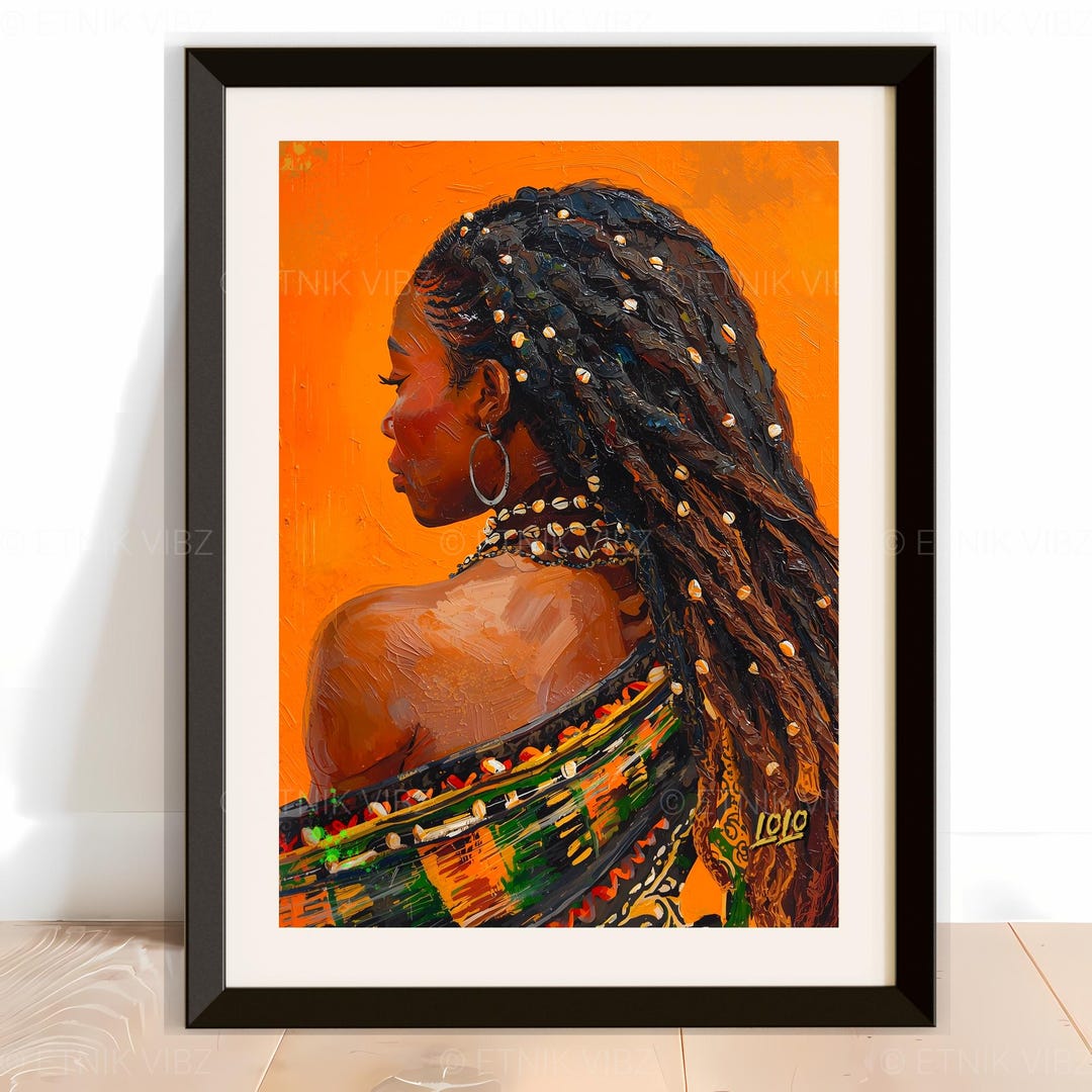 Black Woman Poster, Dreadlocks Hairstyle, Nubian Queen Wall Art, Locks ...