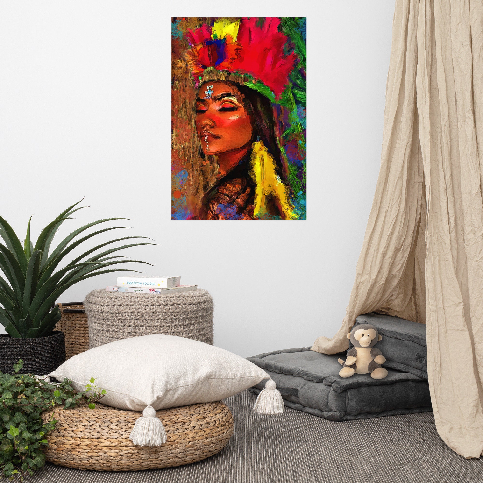 Native Beauty Poster Native Wall Art, American Indian Art Canvas ...