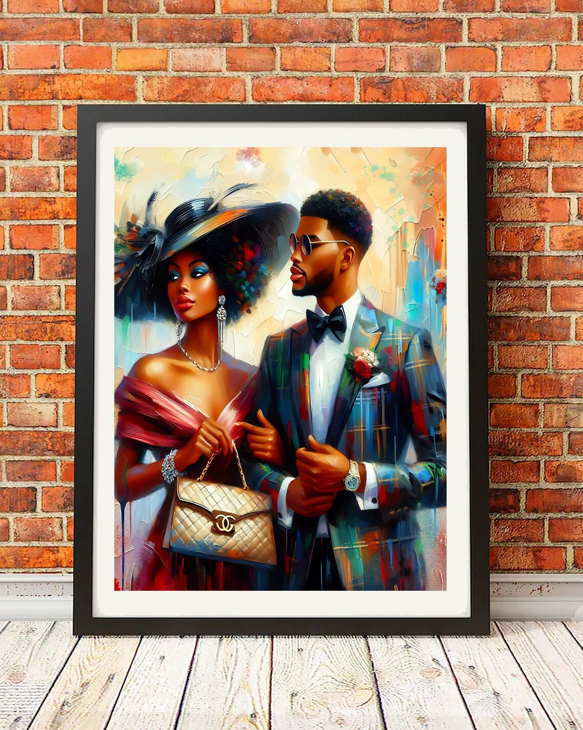 Black Couple Poster Harlem Renaissance Afro Wall Art african American ...