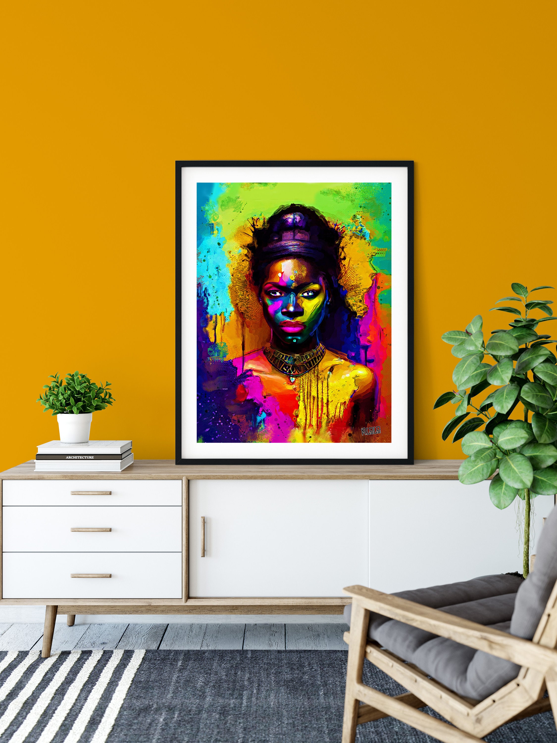 Black Woman Poster, Afrofuturism Canvas Style, Black Family, Black ...