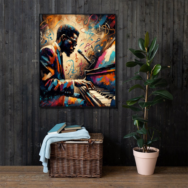 Afro Jazz Player, Piano Player, Jazz Art, Afro Wall Art, African ...