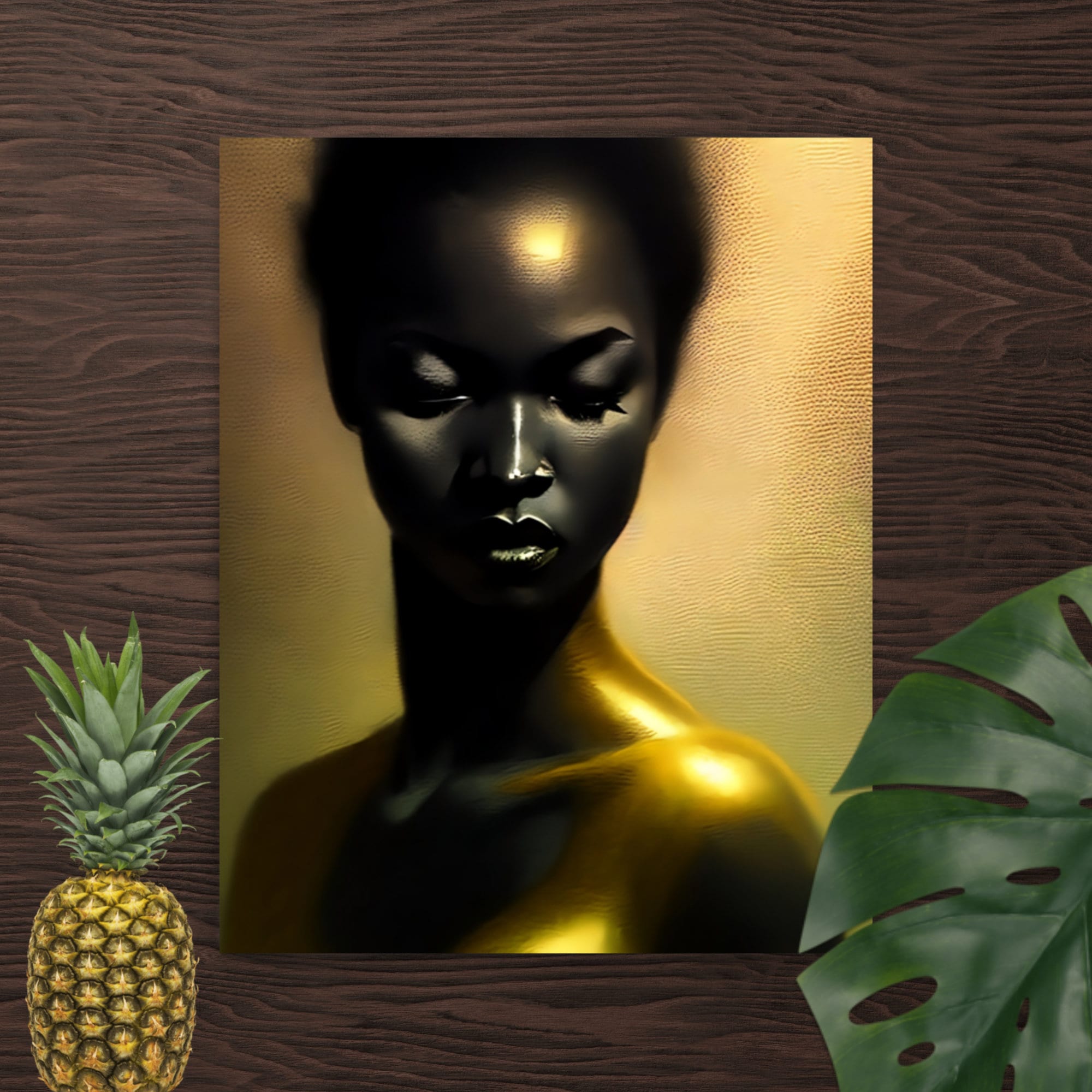 Black Gold Woman Poster Afro Wall Art african American Art Black Woman Art Black Woman Print ...