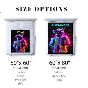 Personalized Roblox Blanket, Throw Blanket, Kids Name Blanket ...