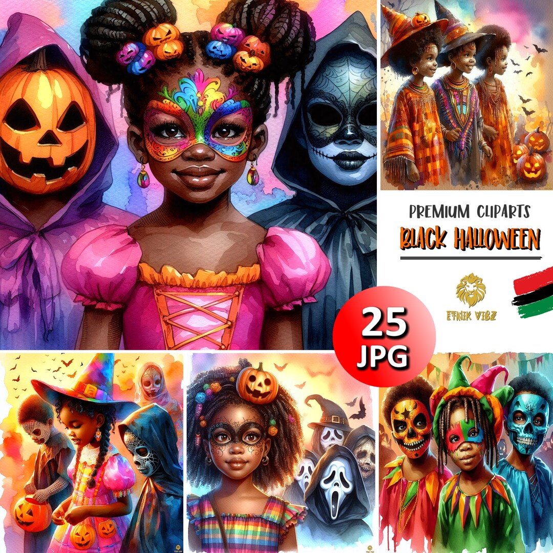 Halloween Bundle,25 Cute JPG Halloween Clipart Set, Black Halloween ...