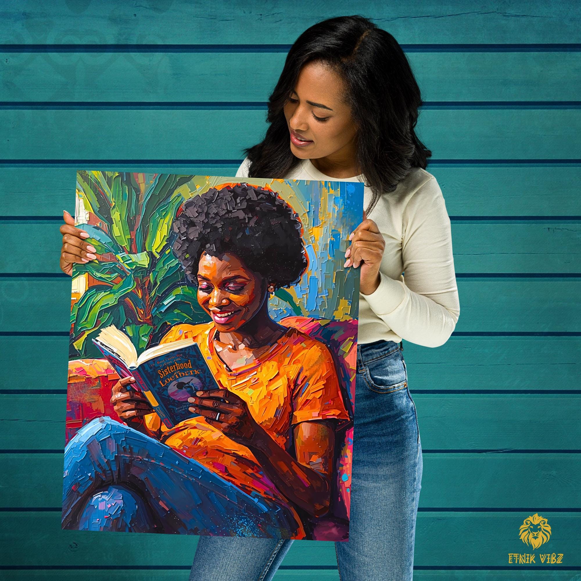 Black Woman Reading Poster, Black Girl Reading, Sisterhood Print, Woman ...