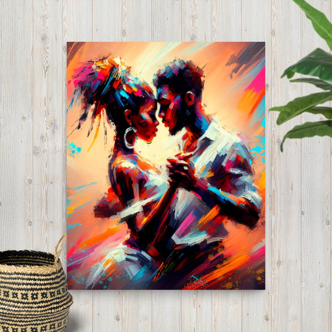 Black Couple Wall Art Poster, Zouk, Kizomba, Salsa, Black Girl Dancer ...