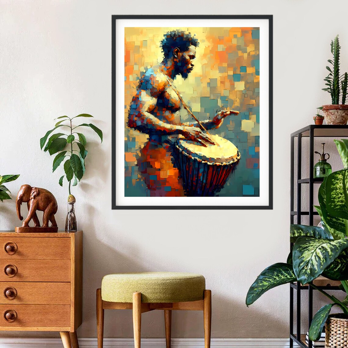 Drum Man Poster | Caribbean Vibe | Bongo Conga Gwoka Music | Afro Wall ...
