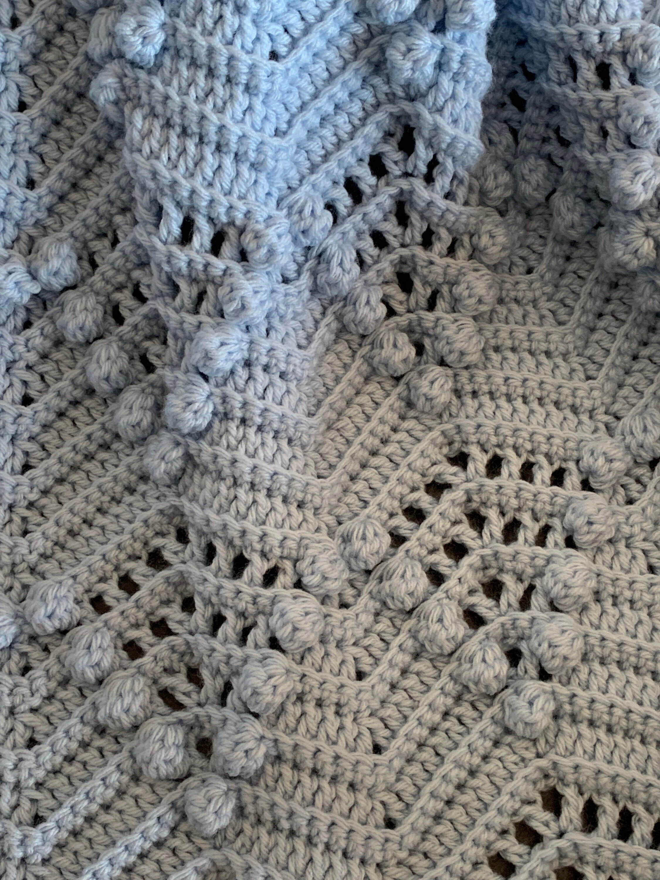 Comfy Soft Crochet Afghan/throw/blanket - Bobble Ripple (baby Blue) - Etsy