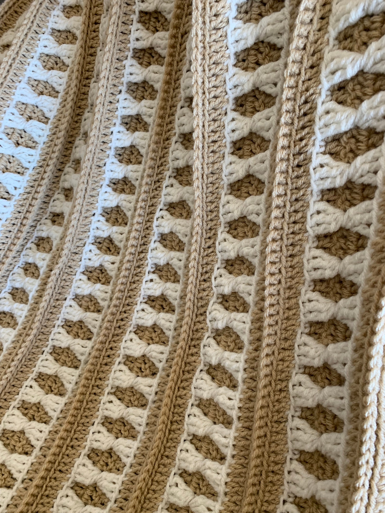 Comfy Soft Crochet Afghan/throw/blanket - Buff Tan/soft Bow Ties - Etsy