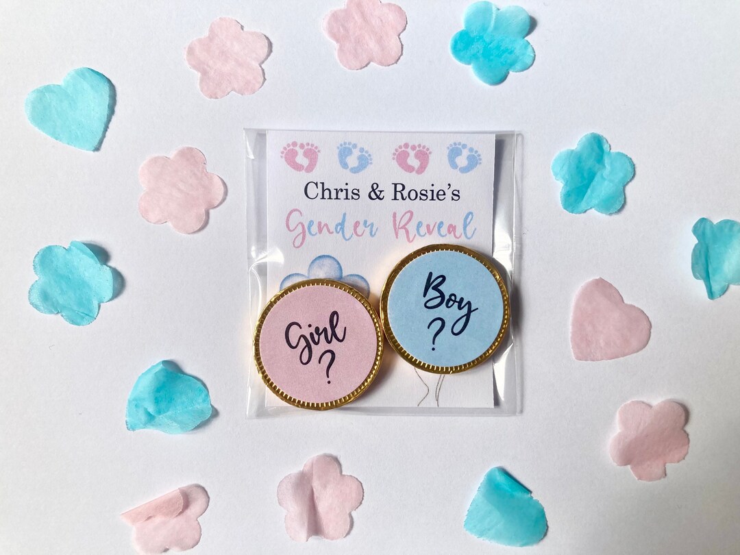 Personalised Gender Reveal Milk Chocolate Coin Party Favours - Etsy Canada