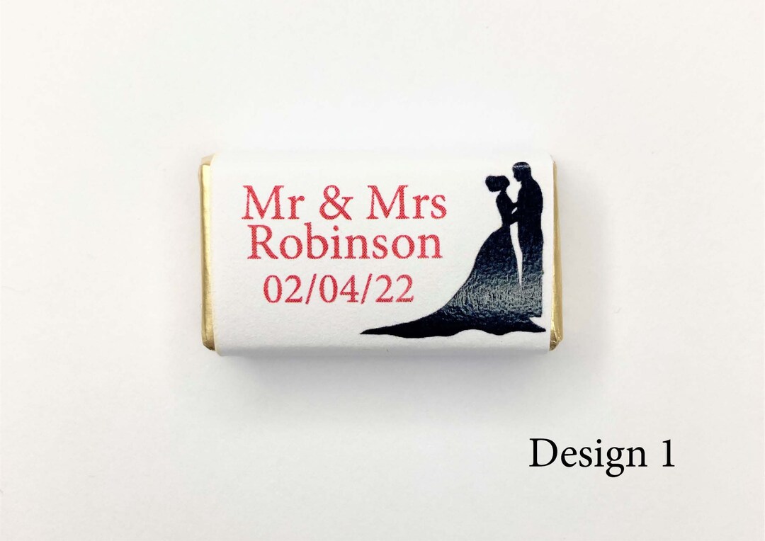 Personalised Wedding Vegan Dark Chocolate 4.2g Mini Bar Favours - Etsy