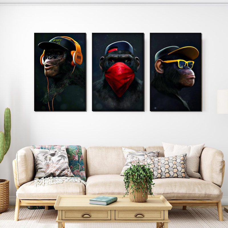 Monkey Wall Art - Etsy