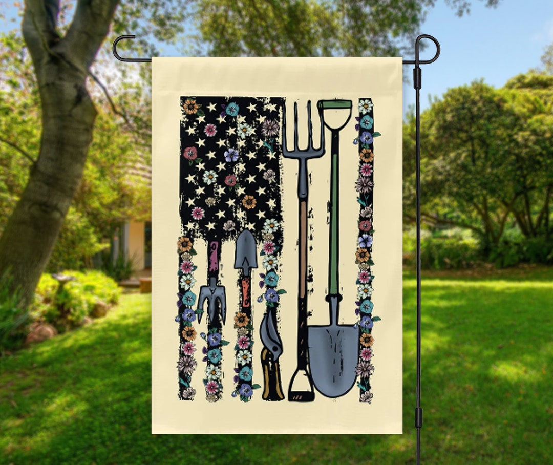 Garden Tool Americana Yard Flag, American Flag, Garden Tools, Gardening ...