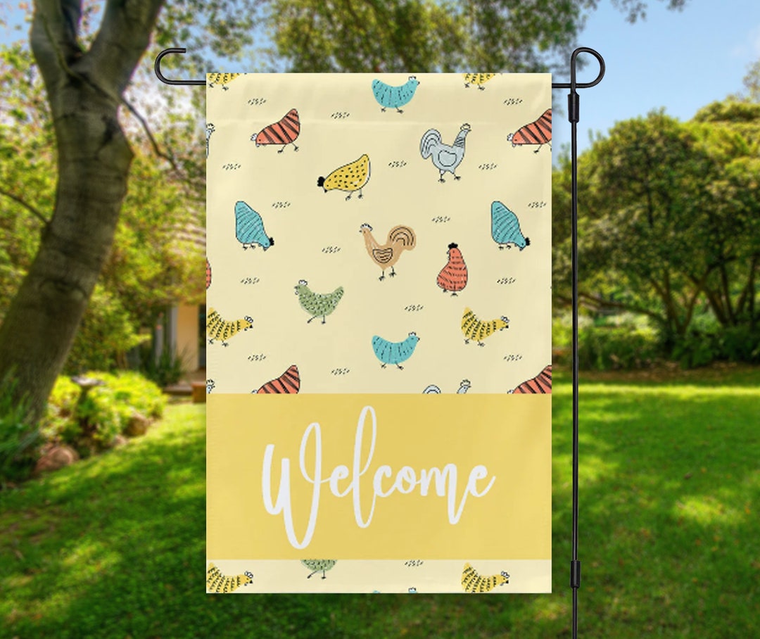 Bandera de jardín de bienvenida de pollo Homestead - Etsy México