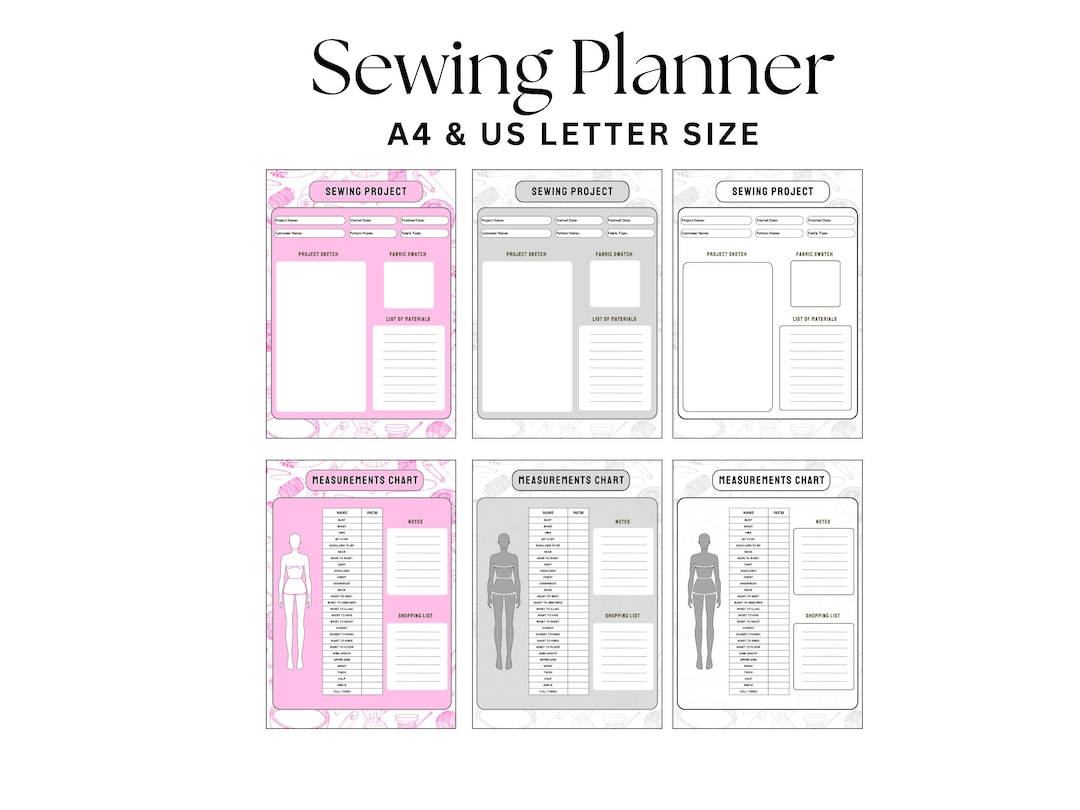 Sewing Planner | Printable PDF Instant Download | Sewing Journal ...