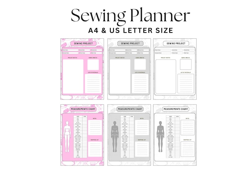 Sewing Planner | Printable PDF Instant Download | Sewing Journal ...
