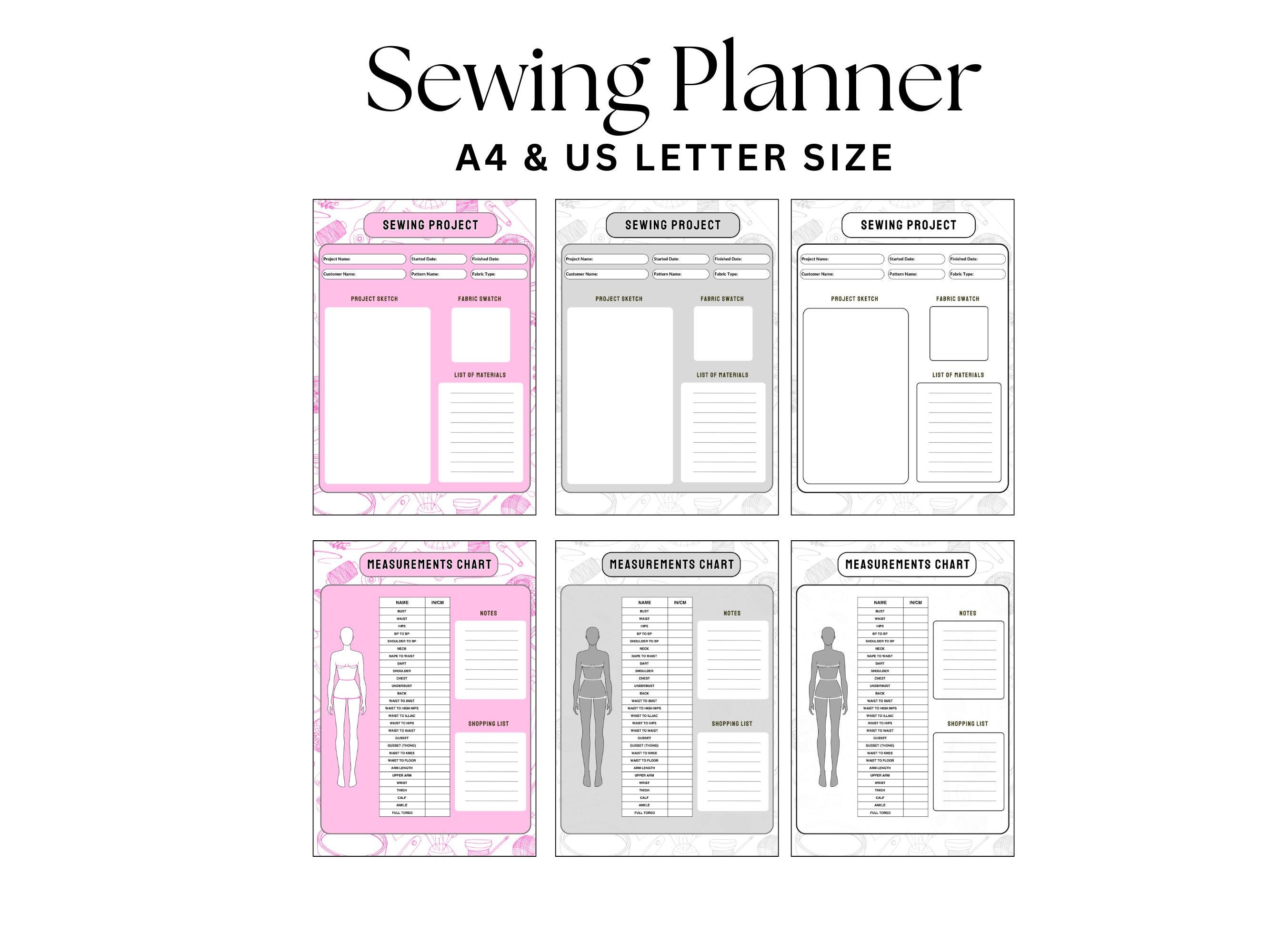 Sewing Planner | Printable PDF Instant Download | Sewing Journal ...