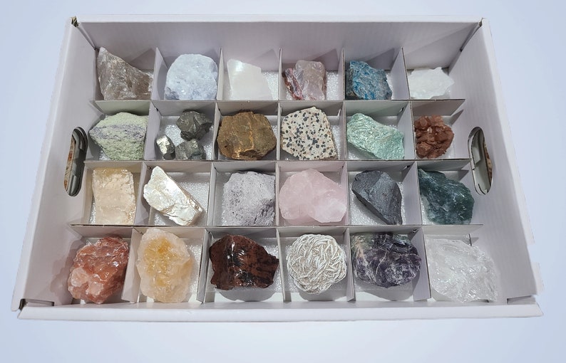 Rock Mineral Crystal Collection Set 2 24 Premium - Etsy