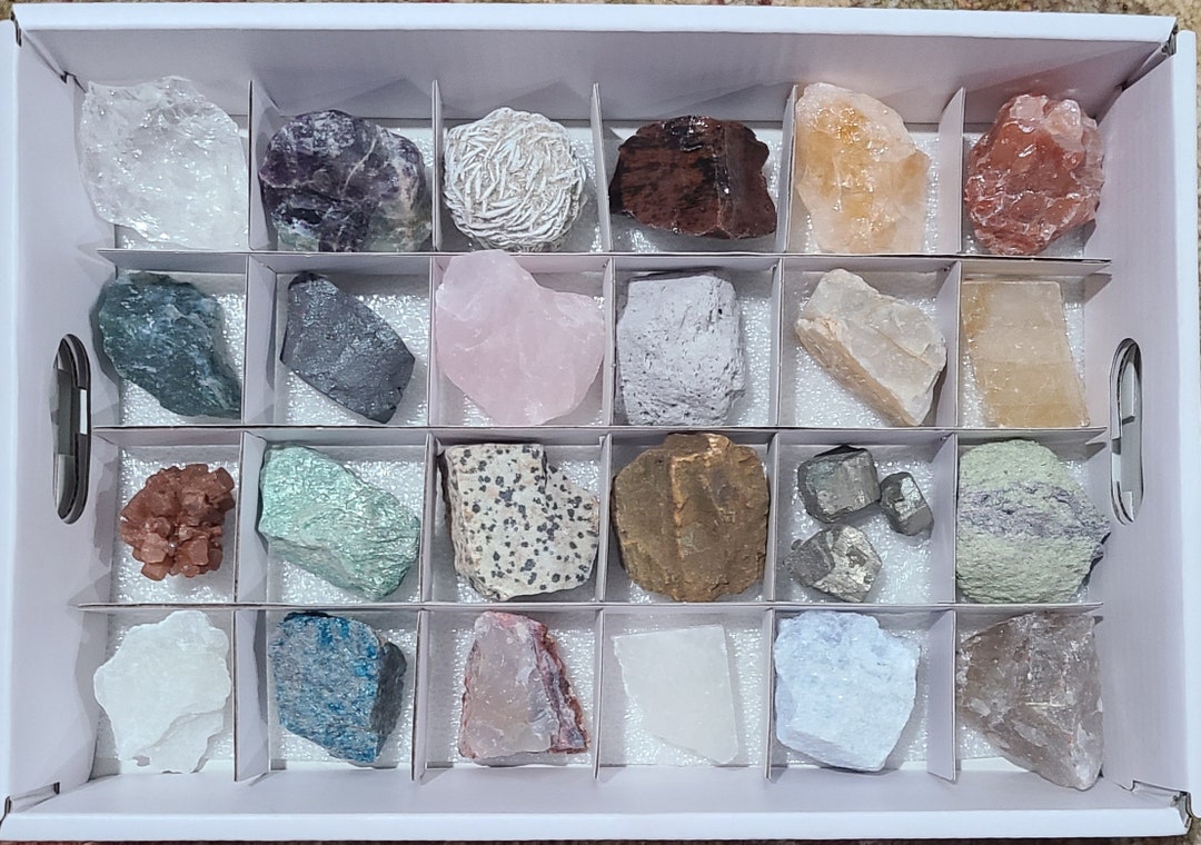 Rock, Mineral, Crystal Collection Set #2 - 24 Premium Specimens - Etsy