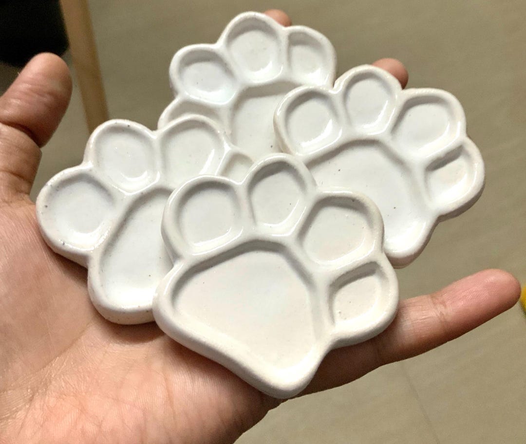 Mini Paw Ceramic Paint Palette, Dog Paw Ceramic Palette, Mini Paint ...