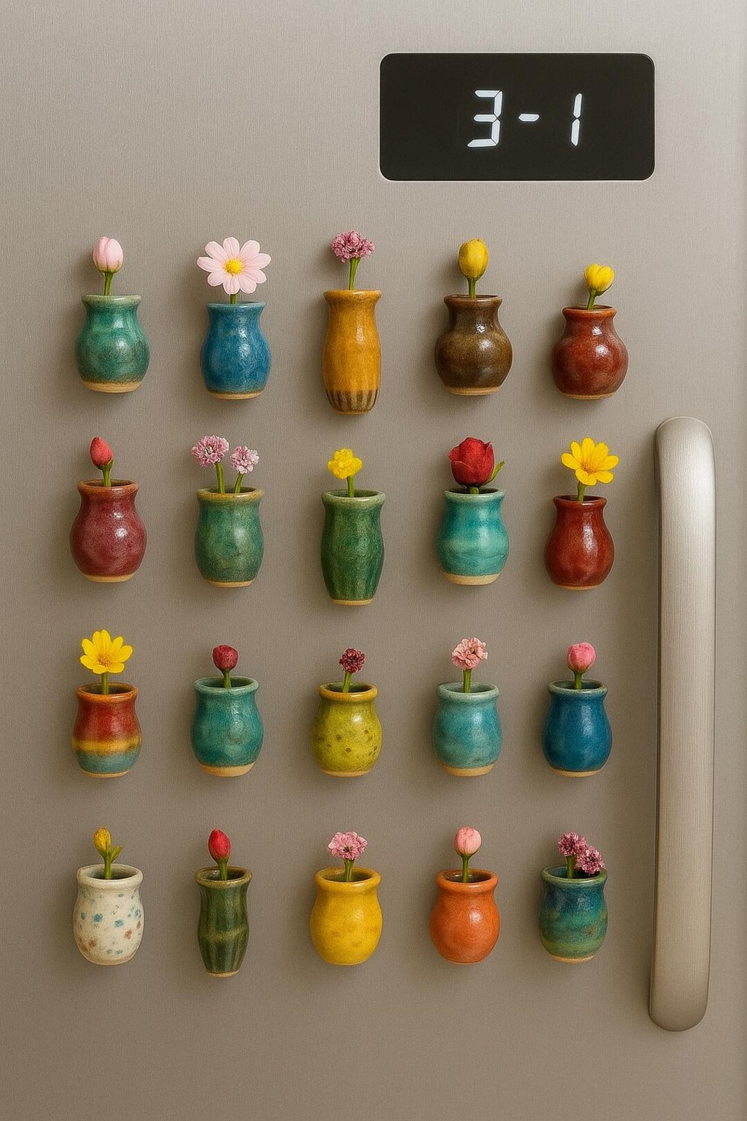 Mystery Small Ceramic Succulent Pot Fridge Magnet , Mini Pot Flower ...