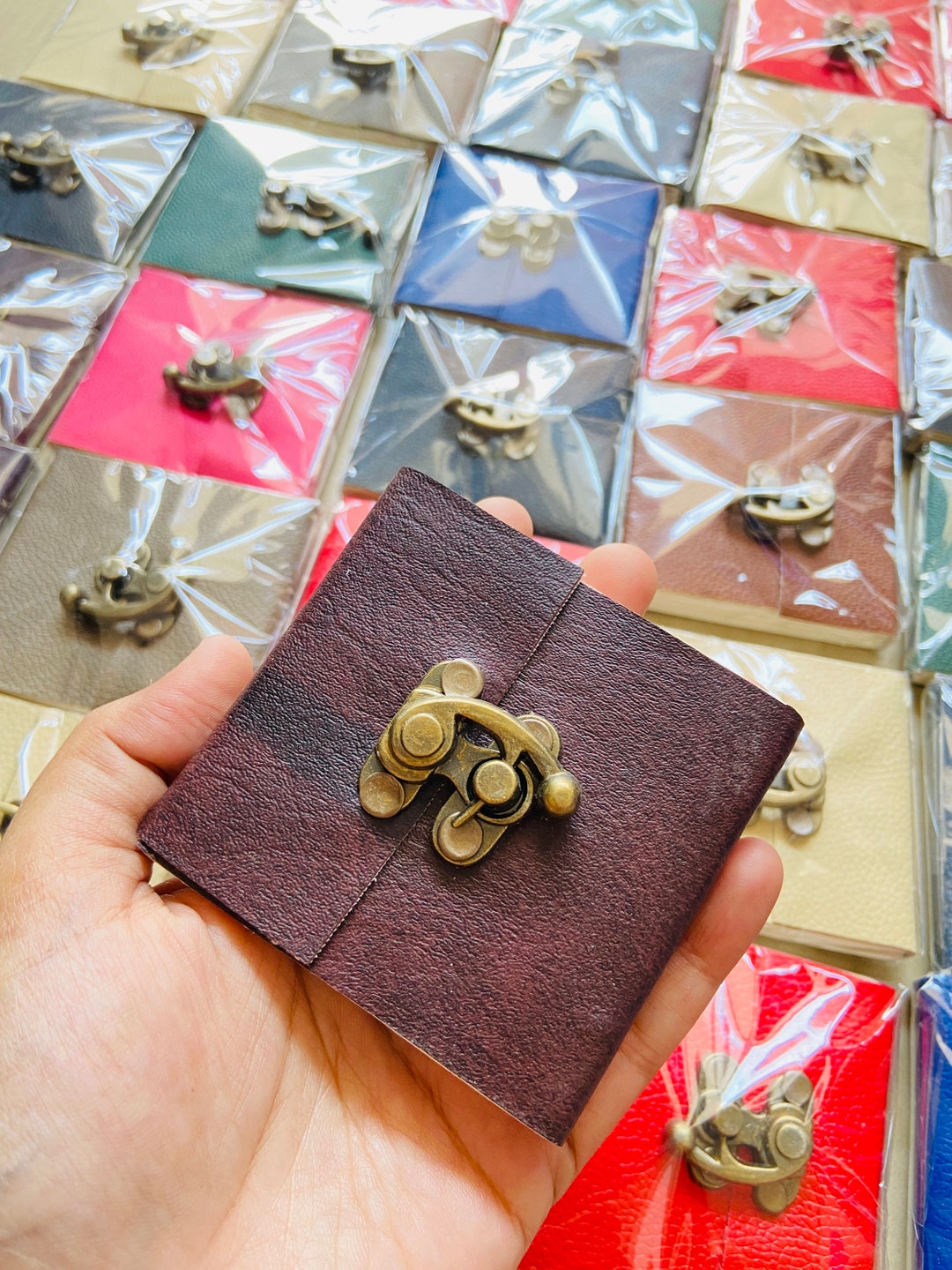 Tiny Diary With Antique Lock pack of 5 off-white Handmade Paper Tiny ...