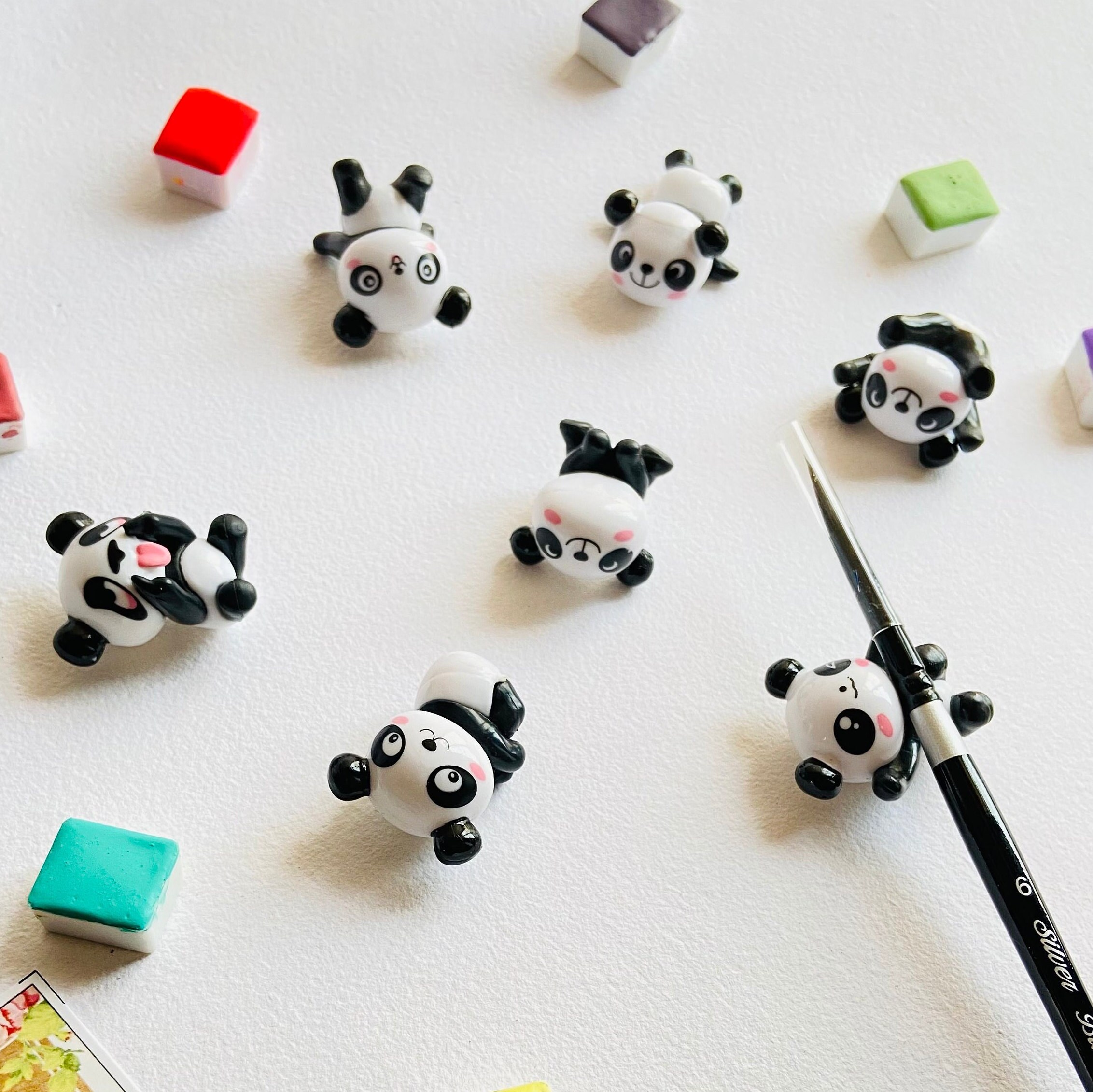Cute Panda Brushrest , Panda Brush Rest, Resin Panda Garden Figurine ...