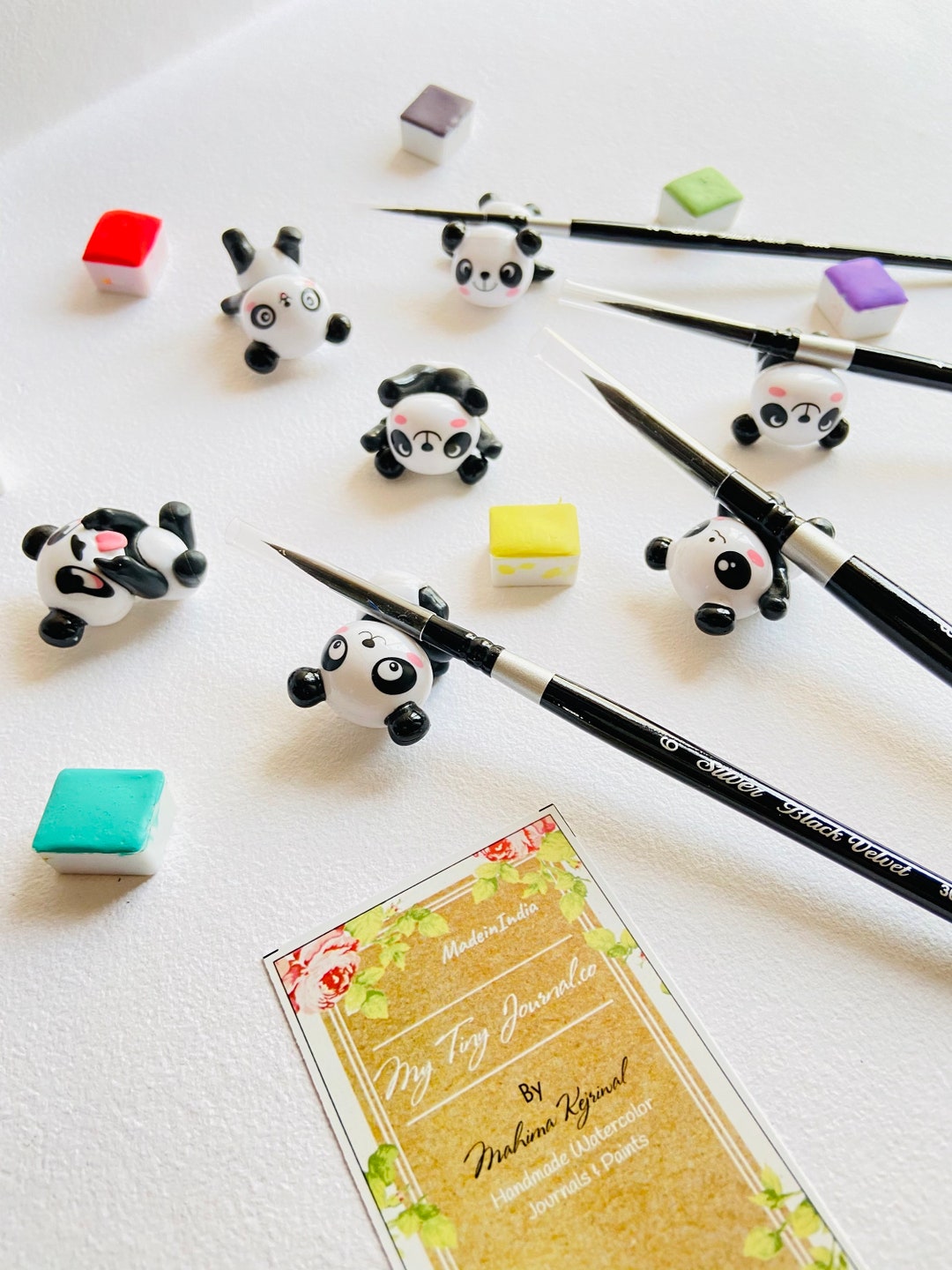Cute Panda Brushrest , Panda Brush Rest, Resin Panda Garden Figurine ...