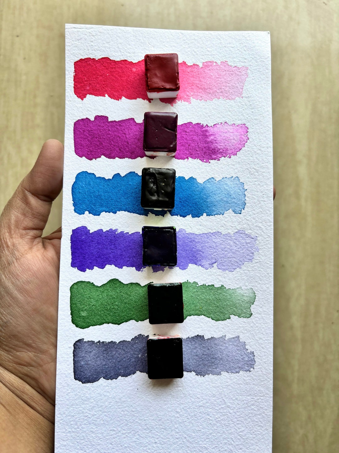 Pop Vibrant Palette Handmade Paint - Handmade MATTE Watercolor- Natural ...