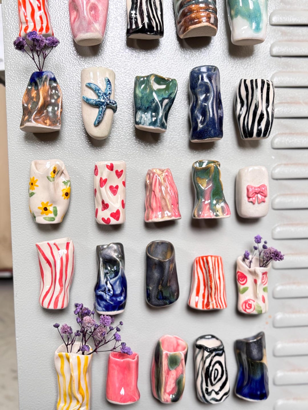 Mystery Wobbly Tiny Organic Ceramic Pot Fridge Magnet , Mini Pot Flower ...