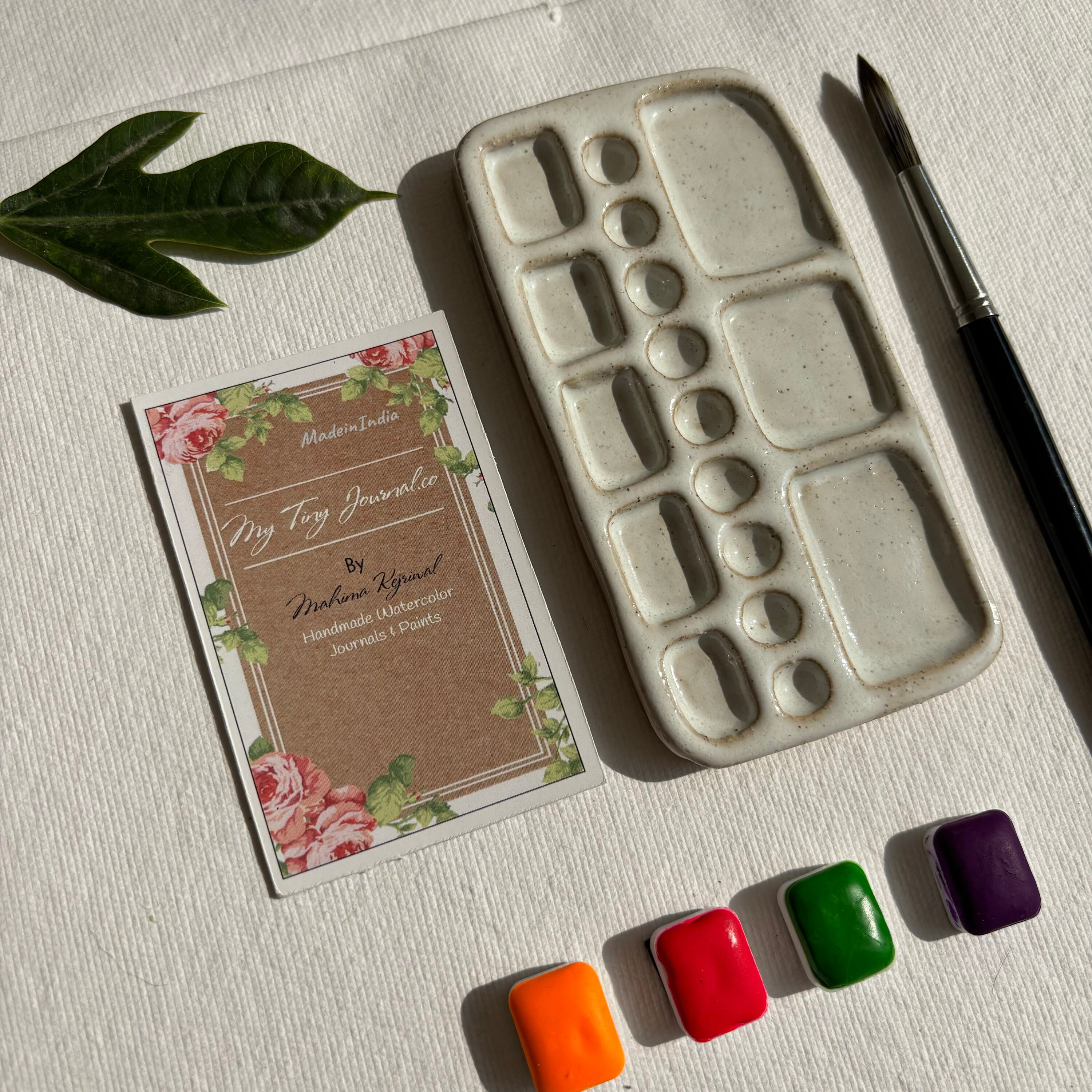 Large Rectangular Ceramic Palette, Paint Mixing Palette, Watercolour ...