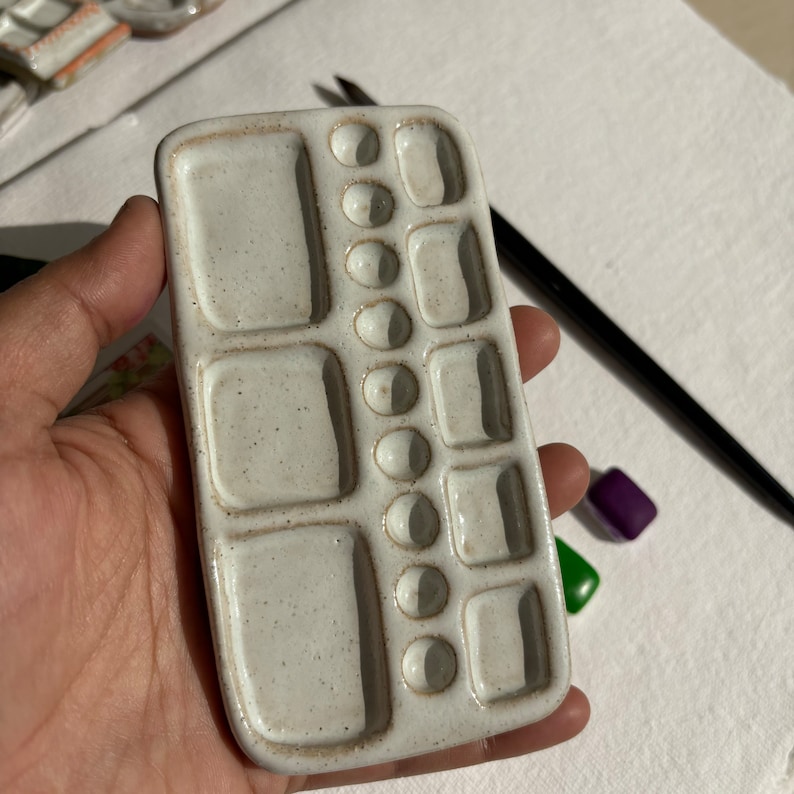 Large Rectangular Ceramic Palette, Paint Mixing Palette, Watercolour ...