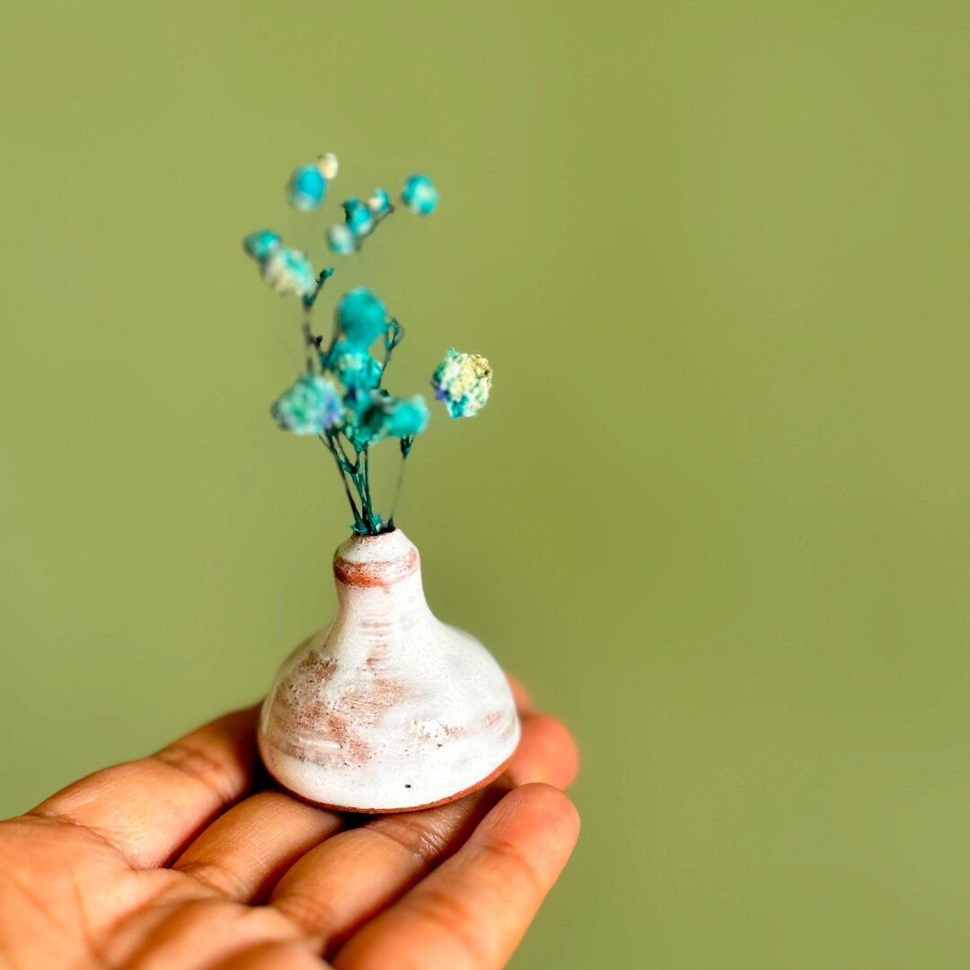 Terracotta Raku Small Ceramic Vase Mini Pot Flower Vase, Mini Ceramic ...