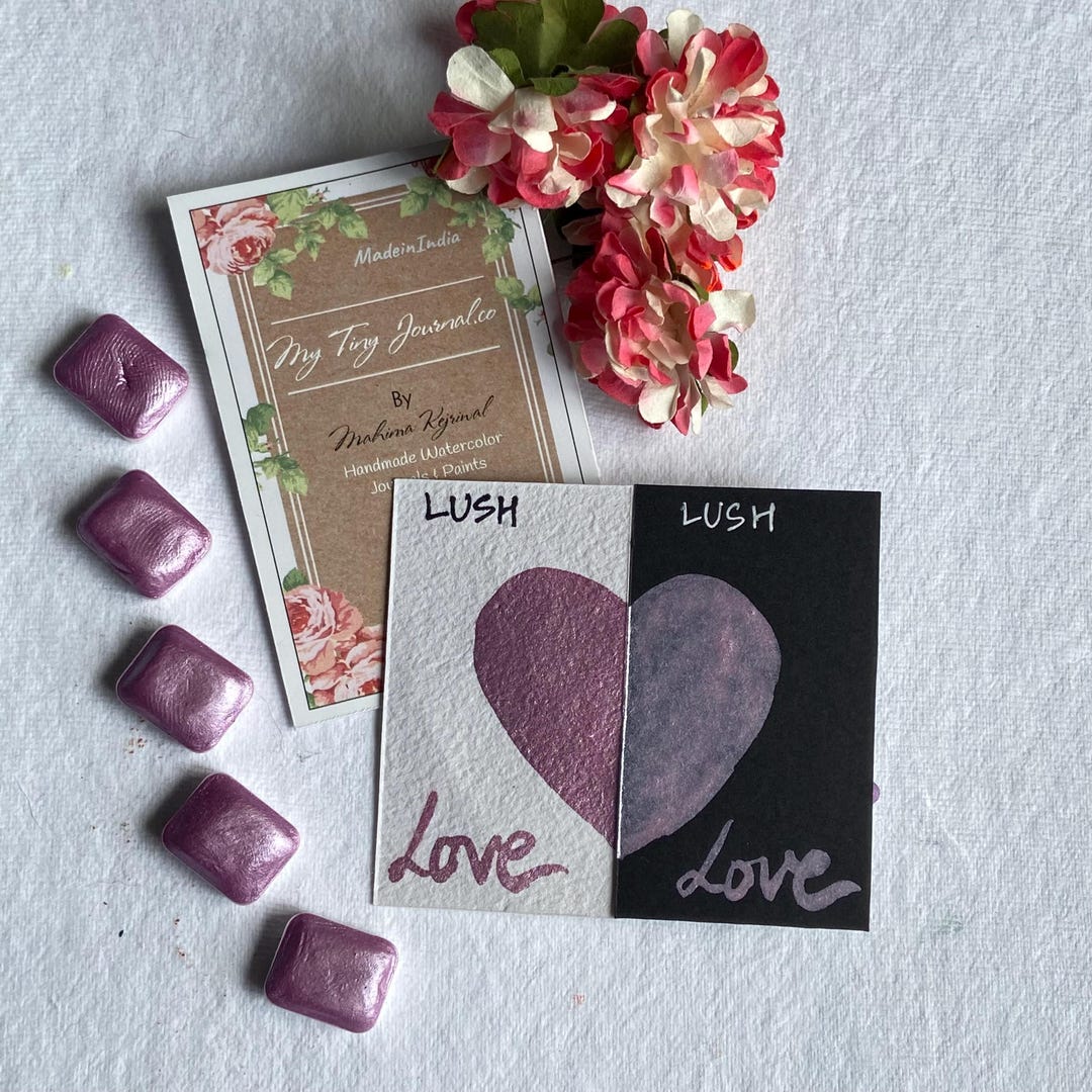 Lush- Pastelpurple Watercolor Half Pans- Purple Metallic Watercolor Pan ...